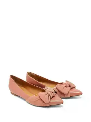 Tory Burch Bow-embellishment Pointed-toe Ballet Flats