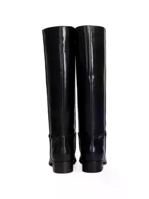 JULIE DEE Buckle-detail Leather Boots