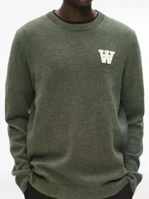Wood Wood Wwtay Logo-patch Sweater - Green