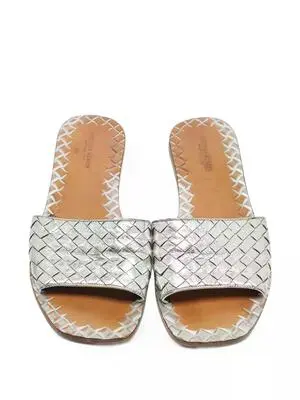 Bottega Veneta Ravello Intrecciato Flat Slides