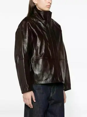 Soeur Gamma Raglan Jacket In Glazed Leather