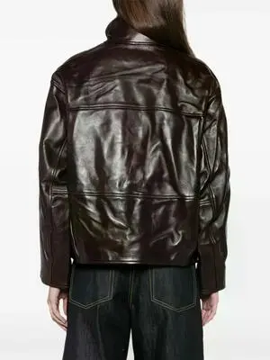 Soeur Gamma Raglan Jacket In Glazed Leather