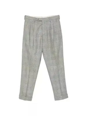 GTA Dante Prince Of Wales Check Pleated Trousers - Grey