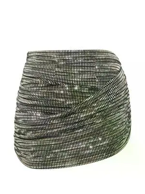 SELF-PORTRAIT Crystal-embellished Ruched Mini Skirt