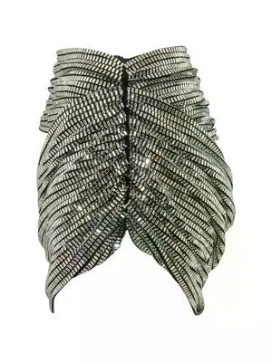 SELF-PORTRAIT Crystal-embellished Ruched Mini Skirt