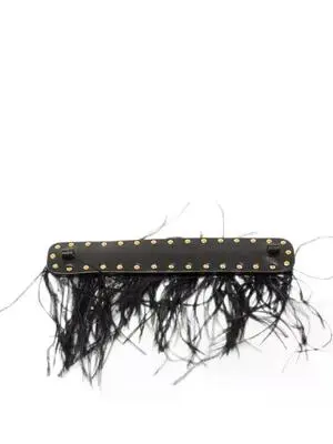 Valentino Garavani Rockstud Feather-trim Handle Strap
