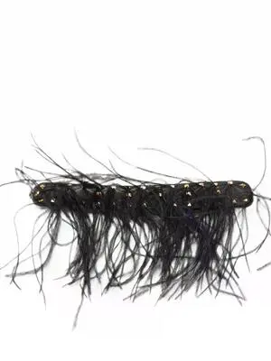 Valentino Garavani Rockstud Feather-trim Handle Strap