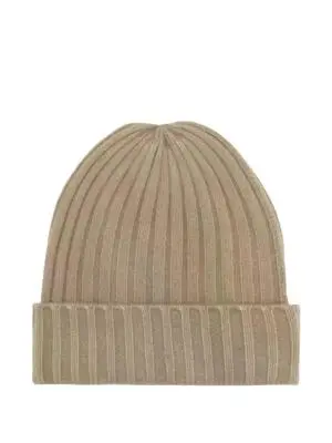 V VON GOAT Ribbed-knit Cashmere Beanie Hat - Neutrals