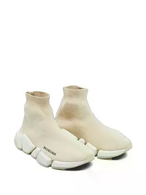 Balenciaga Speed 2.0 Logo-detail Sneakers - Neutrals