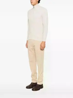 Fedeli Chevron-knit Quarter-zip Sweater