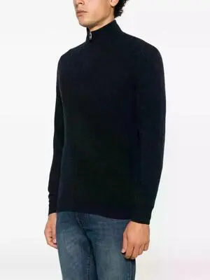 Fedeli Chevron-knit Quarter-zip Sweater