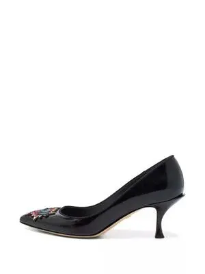 Dolce & Gabbana Lori Leather Heleed Pumps - Black