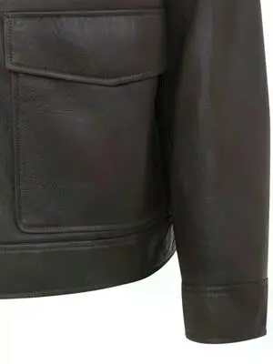 YVES SALOMON Shearling-collar Leather Jacket