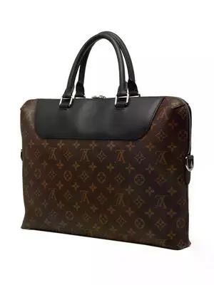 LOUIS VUITTON 2015 Monogram Macassar Porte Documents Jour Business Bag