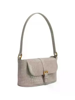 By Far Miranda Crocodile-embossed Satchel Bag - Grey