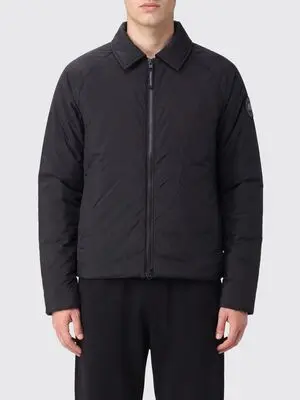 Canada Goose Lodge Water-repellent Down Jacket With Classic Collar And Logo - Black