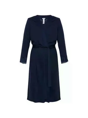 Hanro Azelia Lace-trim Dressing Gown - Blue