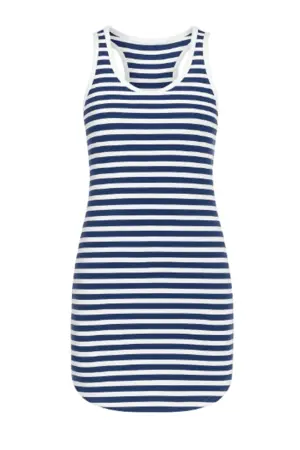 CONQUISTA Racer Back Striped Dress - Blue