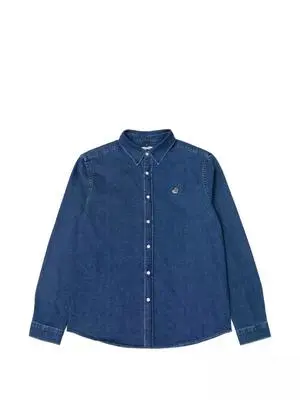 EDMMOND STUDIOS Duck Stone-wash Denim Shirt - Blue