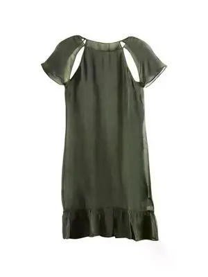Paloma Wool Silk Ruffled-hem Midi Dress - Grey