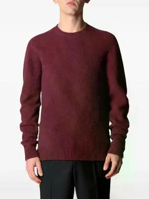 ROBERTO COLLINA Bouclé-knit Crew-neck Sweater - Red