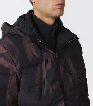 Aztech Mountain Nuke Printed Hooded Down Ski Jacket - Black