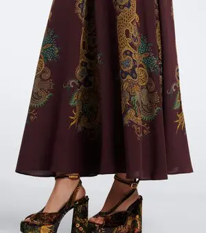 Etro Leopard-print Tie-neck Silk Maxi Dress