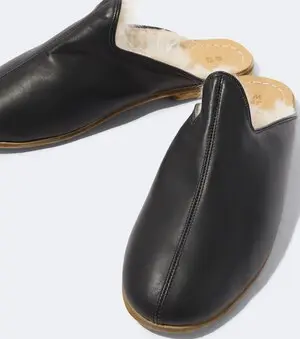 Sabah Shearling-lined Leather Mules