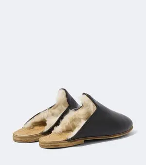 Sabah Shearling-lined Leather Mules