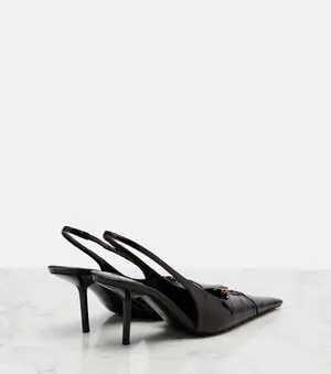 Saint Laurent Babylone Eel Leather Slingback Pumps