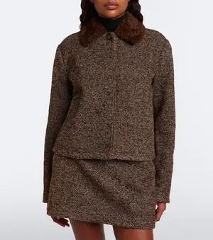 Vince Teddy-trimmed Tweed Jacket