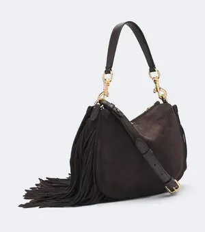 Etro Pony Medium Studded Suede Shoulder Bag