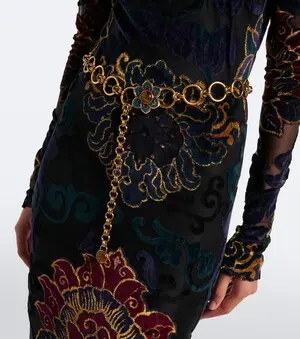 Etro Embellished Floral Chain Belt