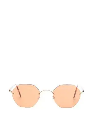 LINDBERG Geometric-frame Rimless Sunglasses - Gold
