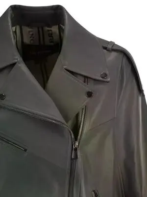 LOU ANDREA Fringe-trimmed Leather Jacket