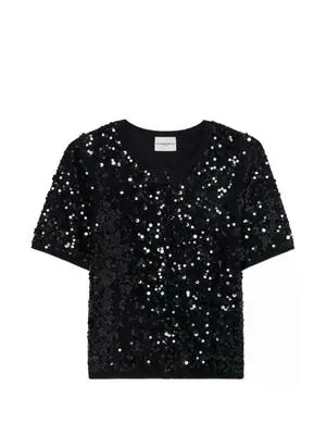 Claudie Pierlot Sequin-embellished Floral-pattern Cardigan - Blue