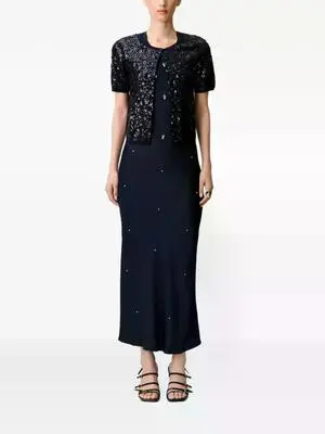 Claudie Pierlot Sequin-embellished Floral-pattern Cardigan