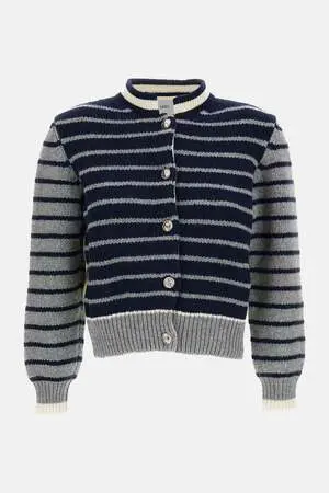 BARRIE Striped Wool And Cashmere Cardigan - Multicolor
