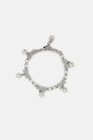 SELF-PORTRAIT Bracelet With Crystal Snowflakes And Pearls