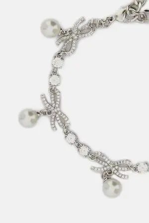 SELF-PORTRAIT Bracelet With Crystal Snowflakes And Pearls