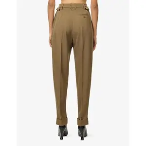 MUGLER Pleated Tapered Wool Trousers
