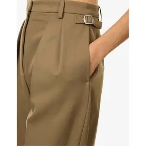 MUGLER Pleated Tapered Wool Trousers