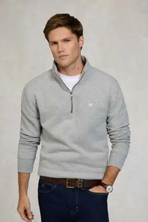 Holland Cooper Quarter Zip Sweat Marl - Grey