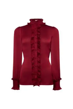 Holland Cooper Ria Ruffle Shirt Deep
