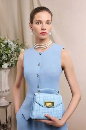 Holland Cooper Richmond Waistcoat Ice Linen 's - Blue