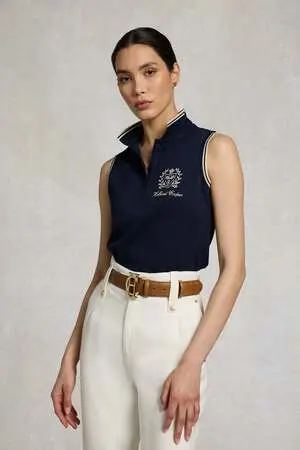 Holland Cooper Sleeveless Collegiate Polo Shirt 's - Ink Navy