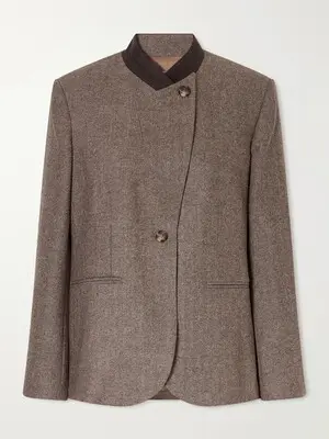 TWP Herringbone Wool And Cashmere-blend Jacket - Gray