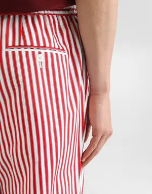Dolce & Gabbana Striped Poplin Trousers Pants And Shorts