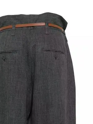 Plan C Belted Paperbag-waist Trousers