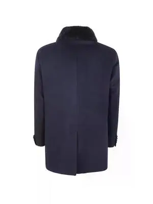 MOORER Fur-collar Wool Coat